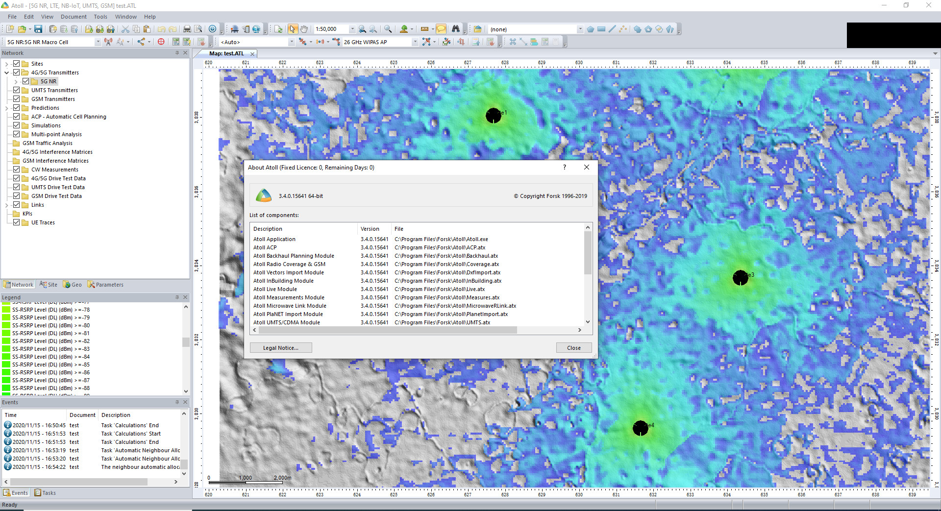 Software Solution: Forsk Atoll 3.4.0 , support 5G NR