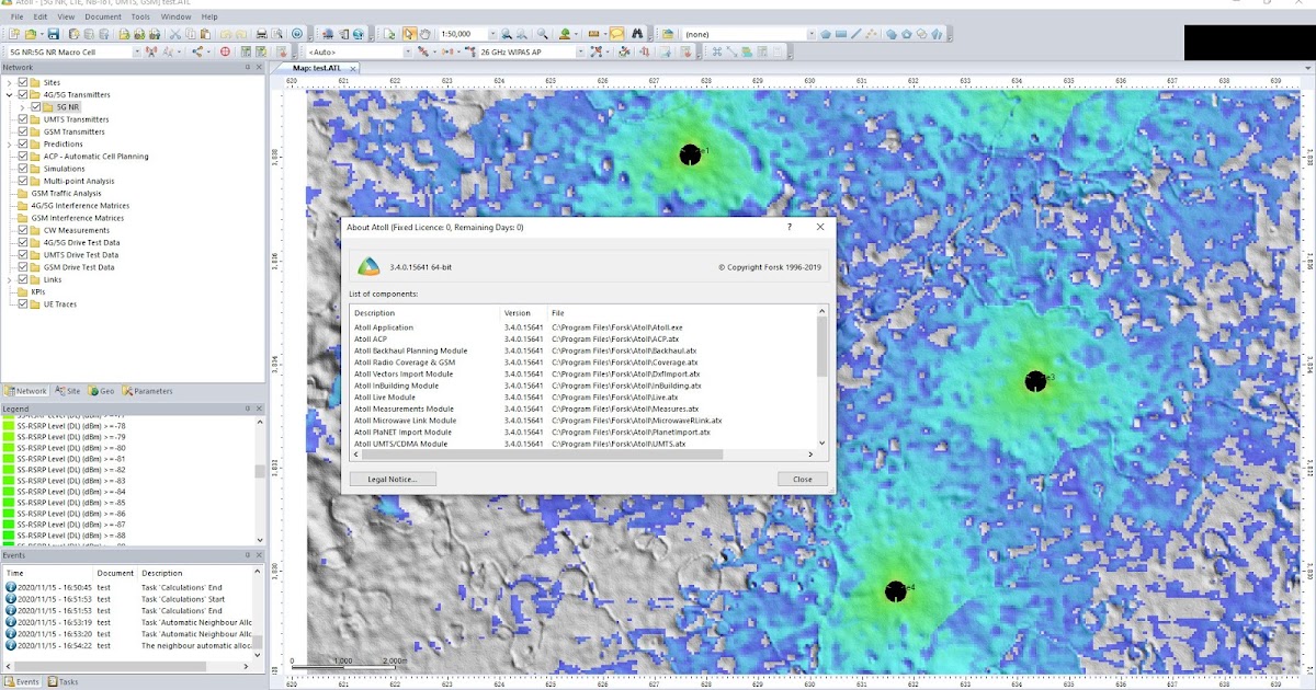Software Solution: Forsk Atoll 3.4.0 , support 5G NR