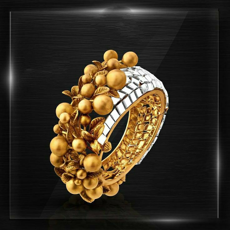 Golden broad bracelets