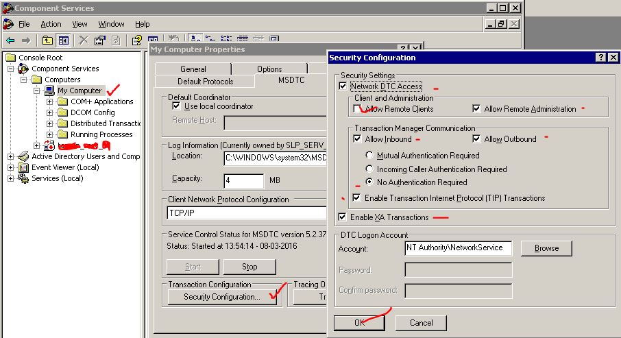 Asesoría en SQL Server: Error Distribuited Transactions SQL SERVER