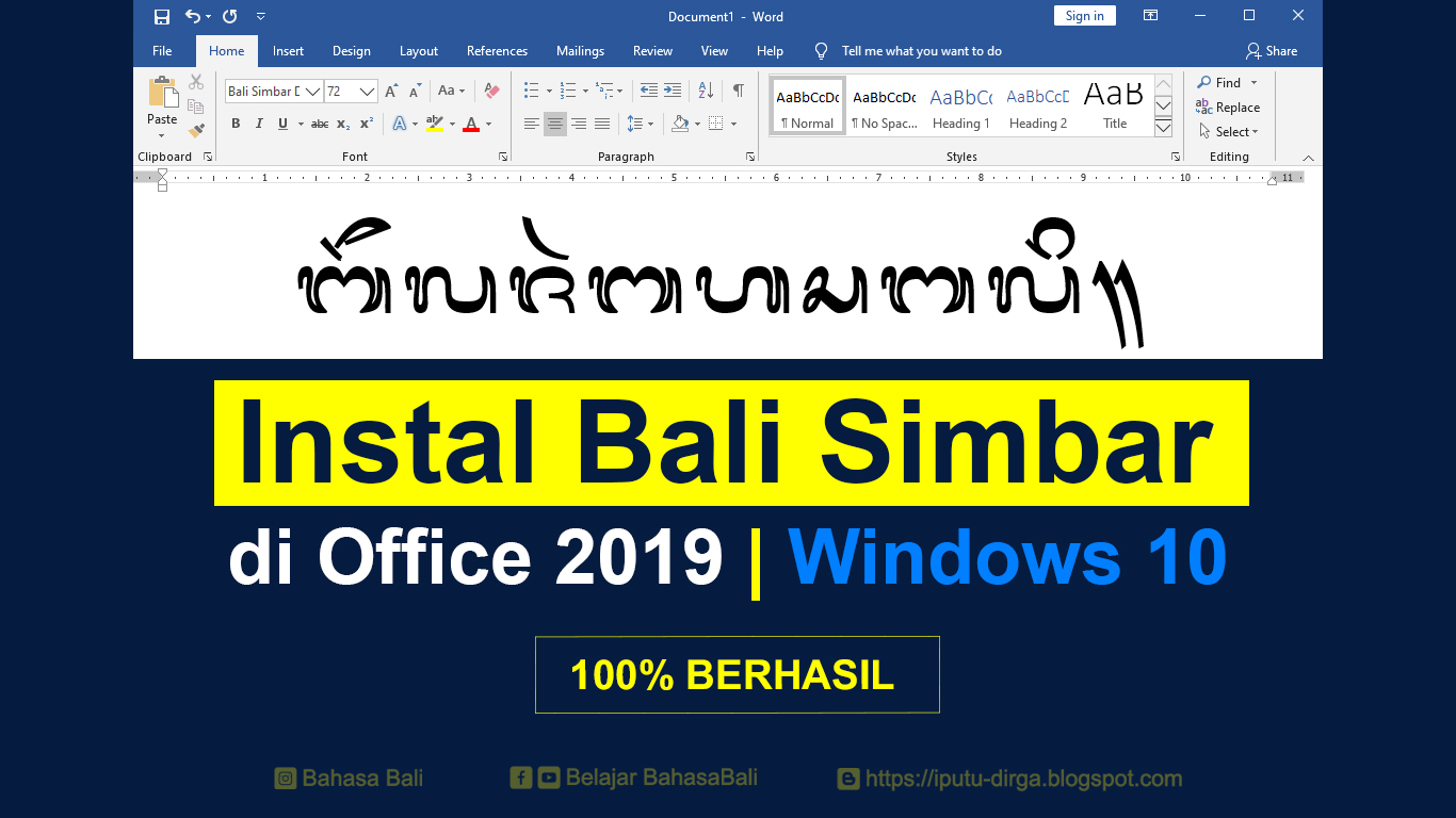 Cara Instal Bali Simbar di Office 2010, 2016, 2019 dan Windows 7, 10 ...