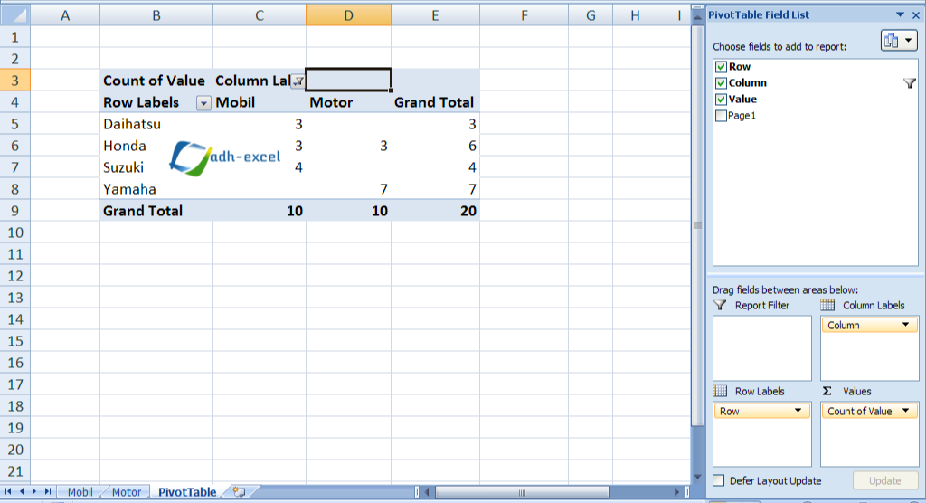 Cara Mudah Membuat PivotTable Dari Sheet Yang Berbeda Dalam Excel ...