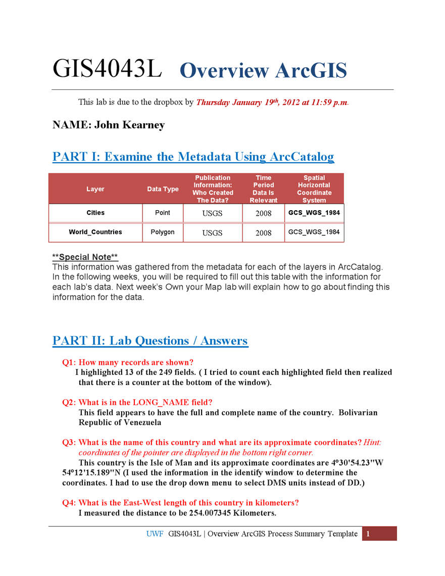 Gis 4043 Introduction To Gis