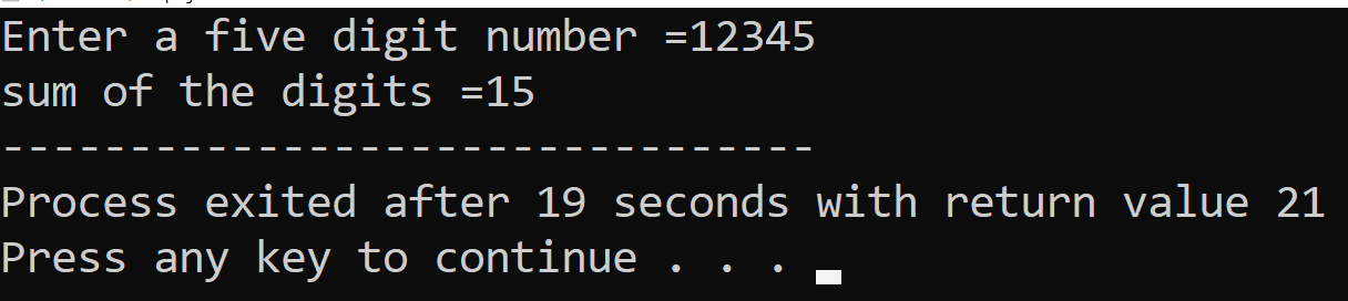 If A Five Digit Number Is Input Through The Keyboard Write A Program To Calculate The Sum Of