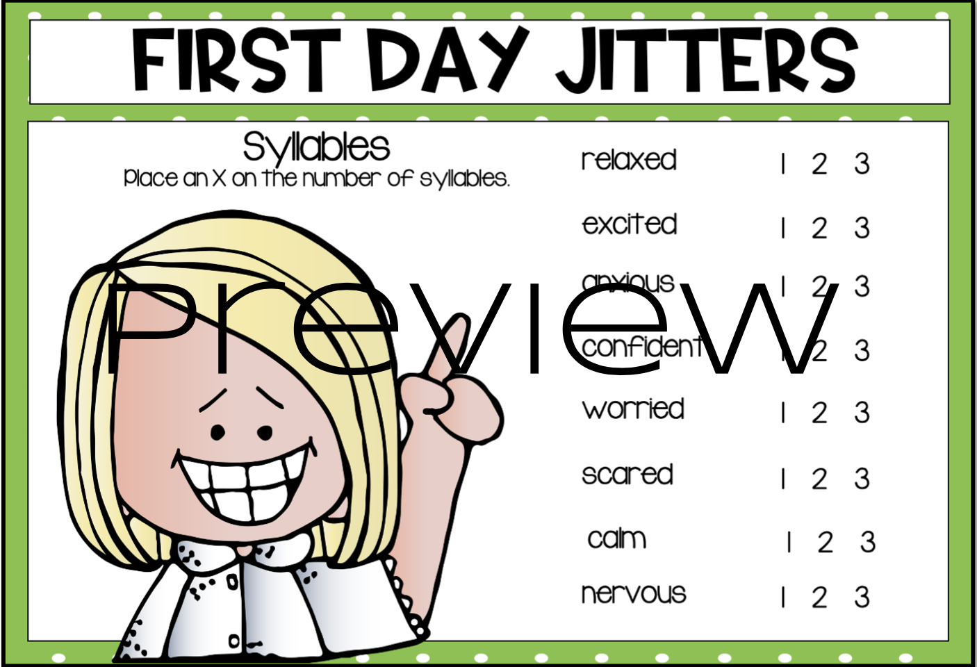 1st Grade Hip Hip Hooray!: First Day Jitters