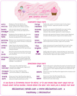 D.Licious: Cake Pops Menu