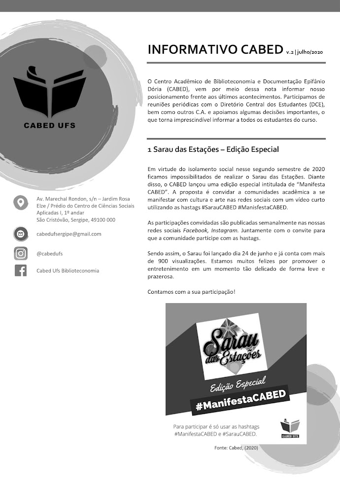 CABEDUFS: Informativo CABED v.2 | jul. 2020