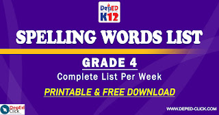 SPELLING WORDS LIST (Grade 4) Free Download - DepEd Click