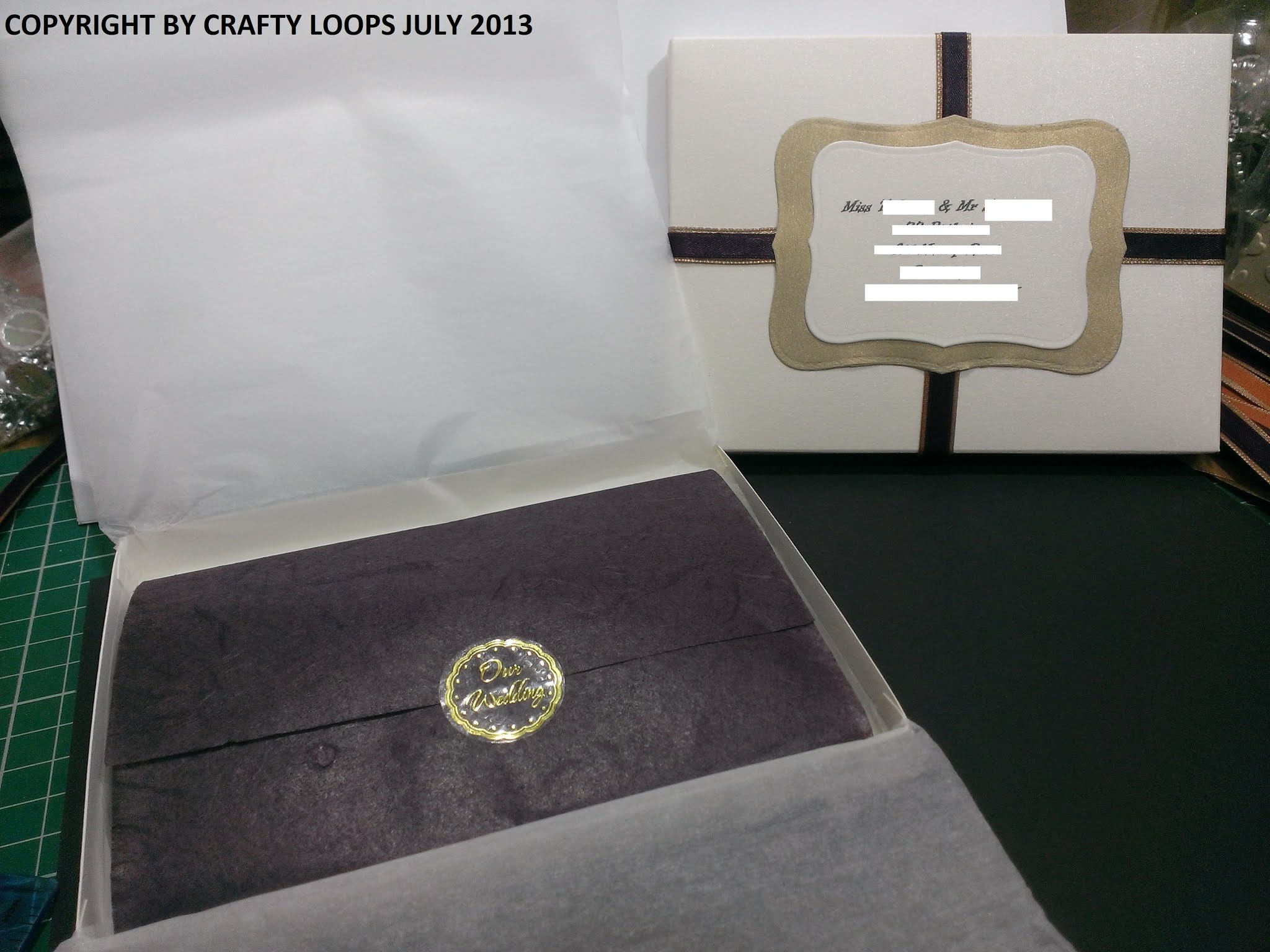 Handmade DIY Wedding Invitations, place cards, favours, menu's etc