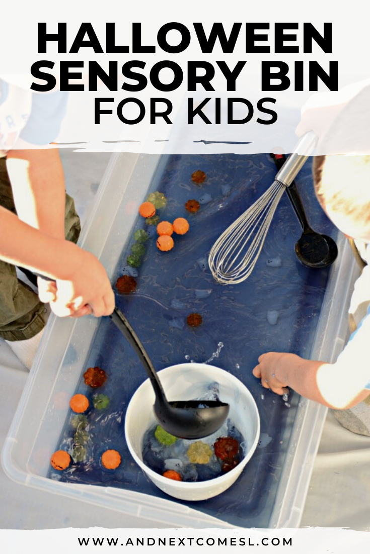 Halloween Sensory Bin with Water | And Next Comes L - Hyperlexia Resources