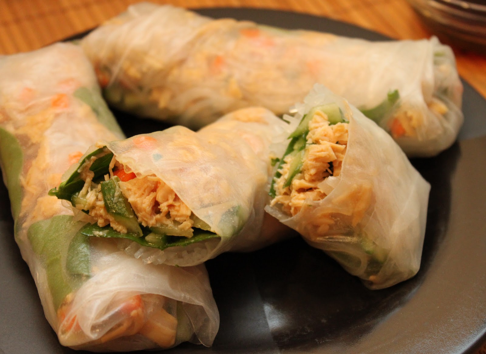 A Bowl of Creativity: Chicken and Vegetable Spring Roll Wraps