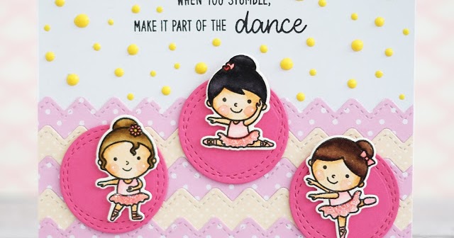Sunny Studio: Ric Rac Border Dies Pretty Ballerina Card with Lexa
