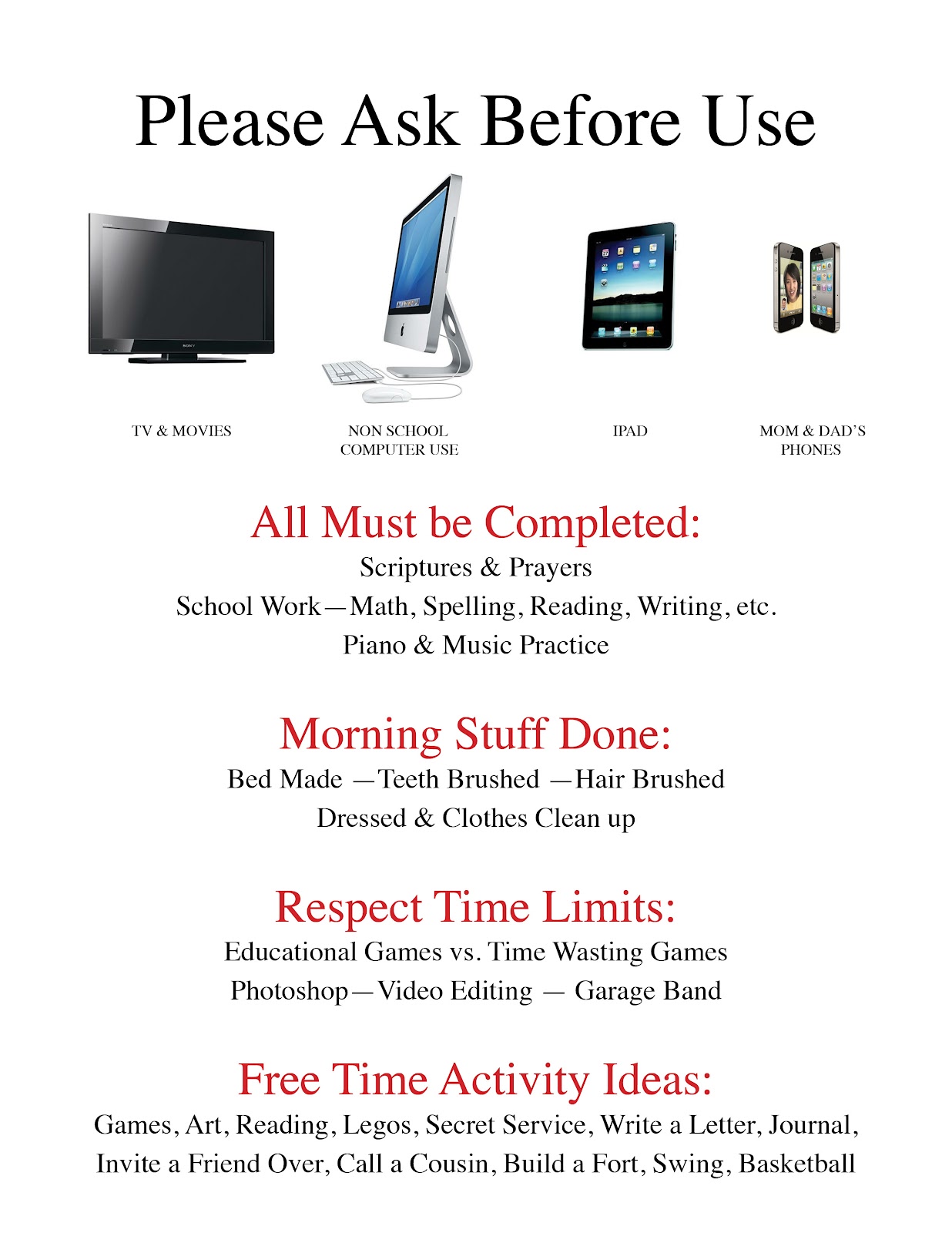 Candiland– Florida: Reminder Computer Usage Poster