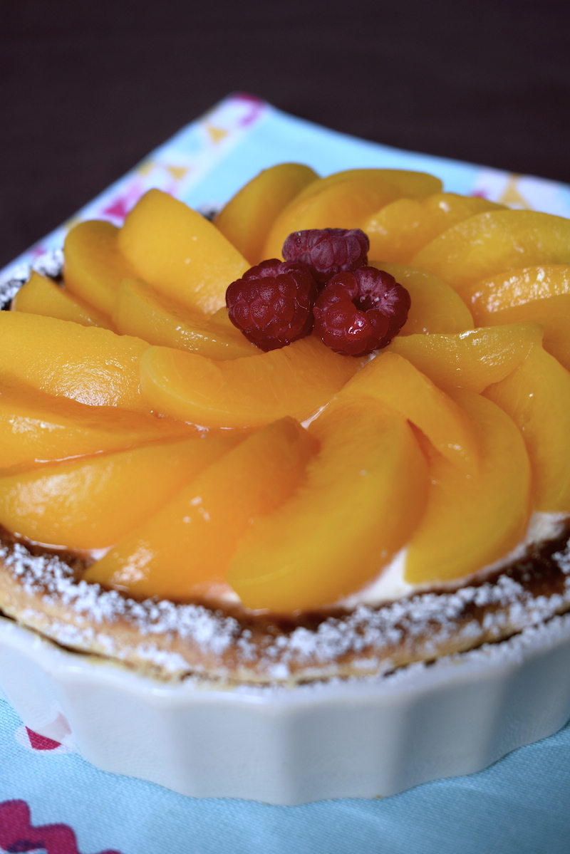 Tarta de queso y melocotón. - Lavanda Cakes