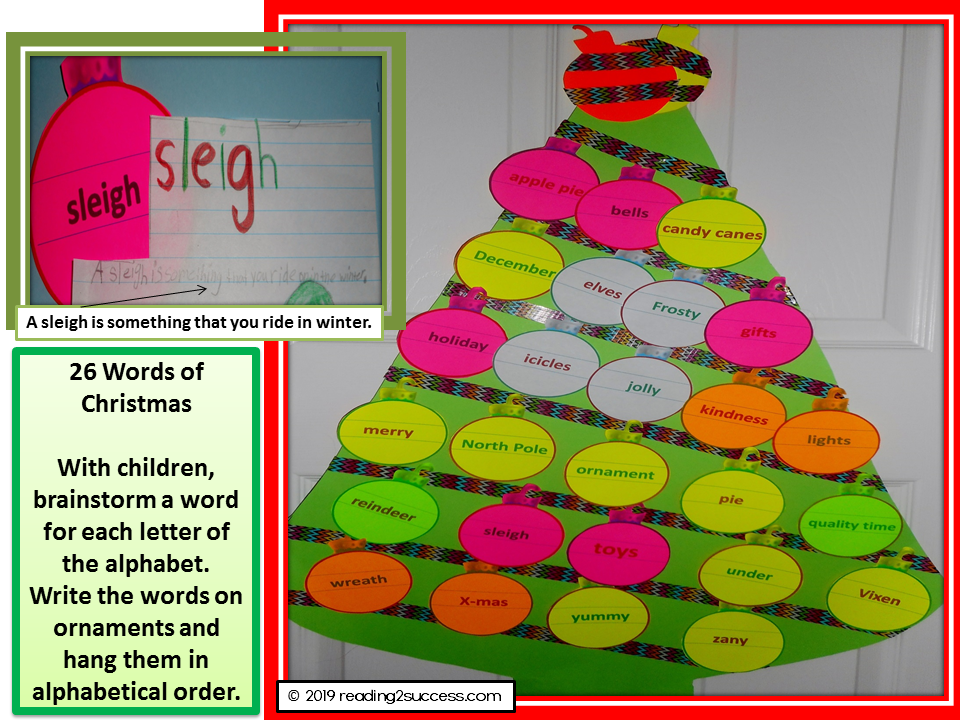 Reading2success: 26 Words of Christmas Ornaments on a Tree