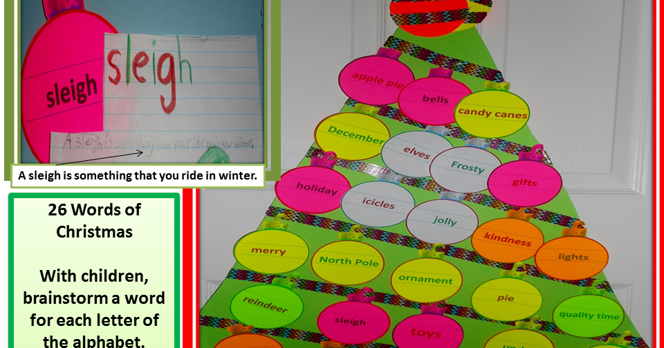 Reading2success: 26 Words of Christmas Ornaments on a Tree
