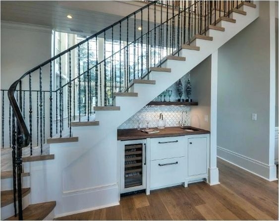 30 Elegant Kitchen Under The Stairs Design | ARA HOME