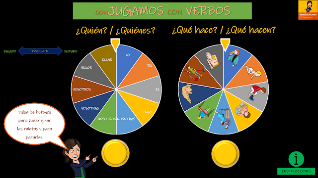 MaitechuALandia : GIRA LA RULETA: PRONOMBRES PERSONALES + VERBOS ...