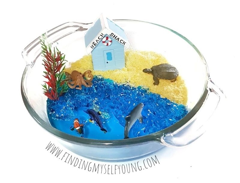 Edible Jelly Beach Small World + 39 Other Sensory Play Ideas | Finding ...