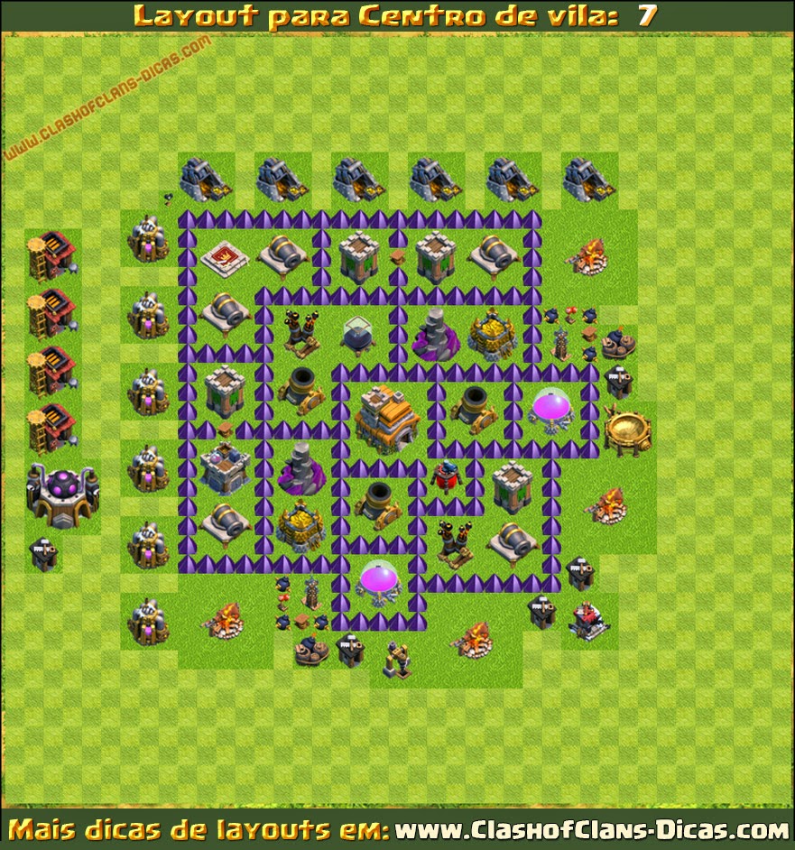 Layouts de CV7 para Clash of Clans - Clash of Clans Dicas, Gemas Grátis ...