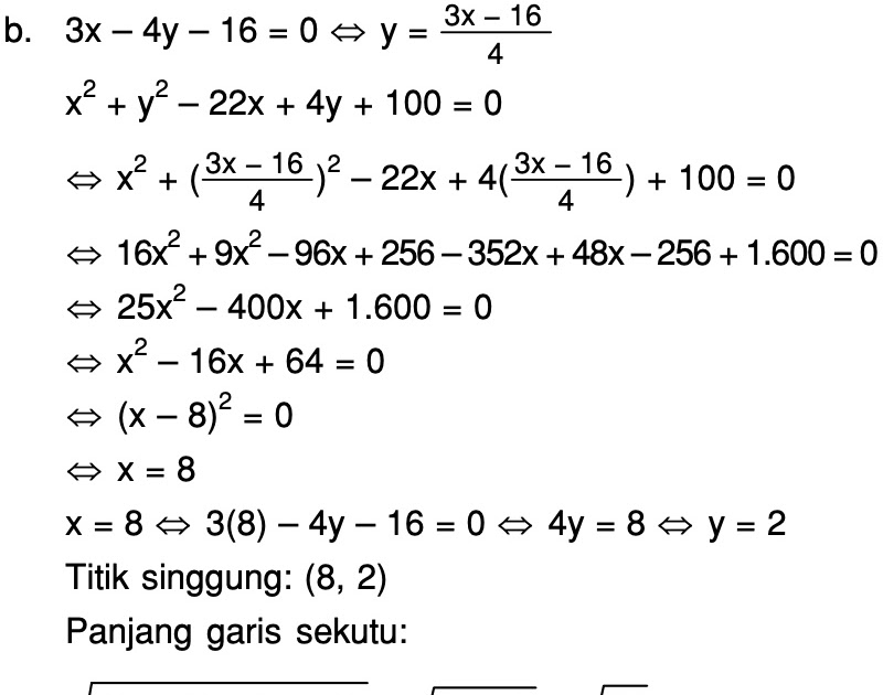 Tentukan Persamaan Garis Singgung Lingkaran X2 Y2 2x 6y 15 0 tentukan-persamaan-garis-singgung-lingkaran-x2-y2-2x-6y-15-0