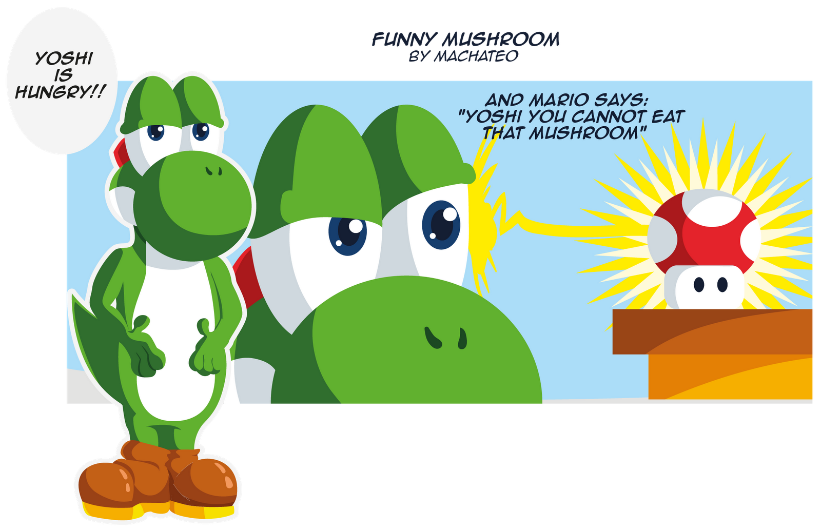 MACHATEO: Yoshi eats a funny mushroom!