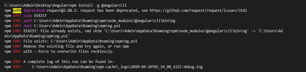 Npm Err In Angular C Lab