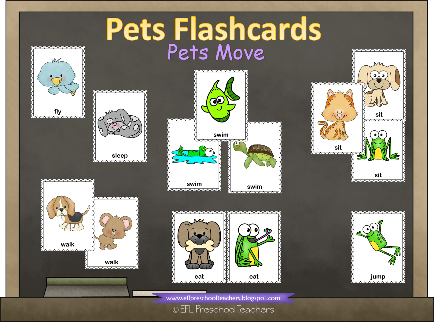 ESL/EFL Preschool Teachers: Pets unit Flashcards for Kindergarten ...