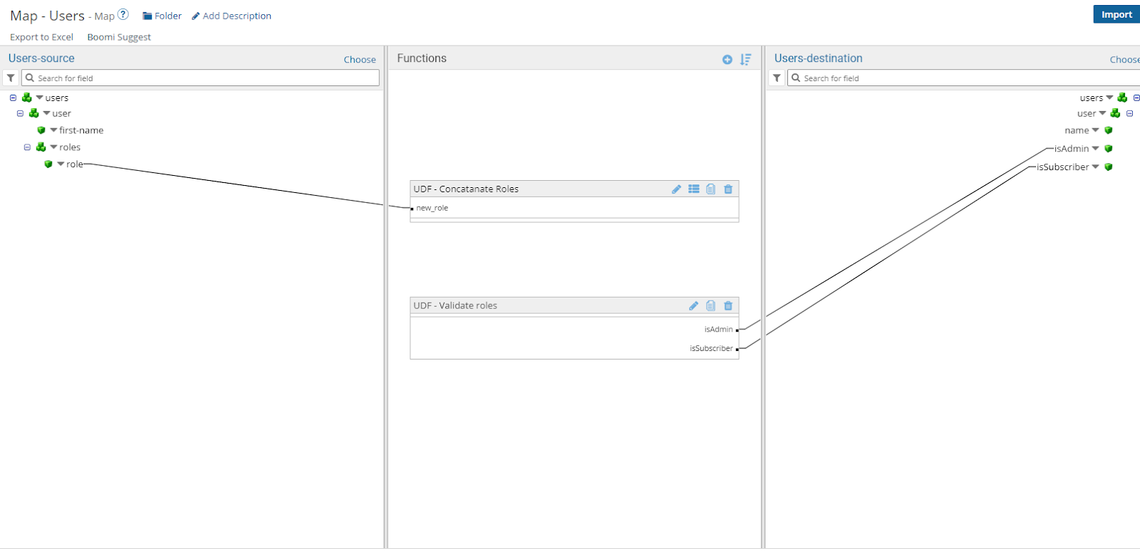 Boomi Mapping User Defined Function Based On List Of Elements In A Collection