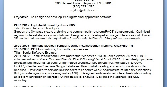 Senior Software Developer Resume Model in Word Format Free Download