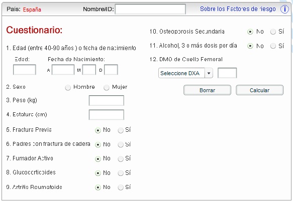 HERRAMIENTA FRAX: CÁLCULO DEL RIESGO DE FRACTURA