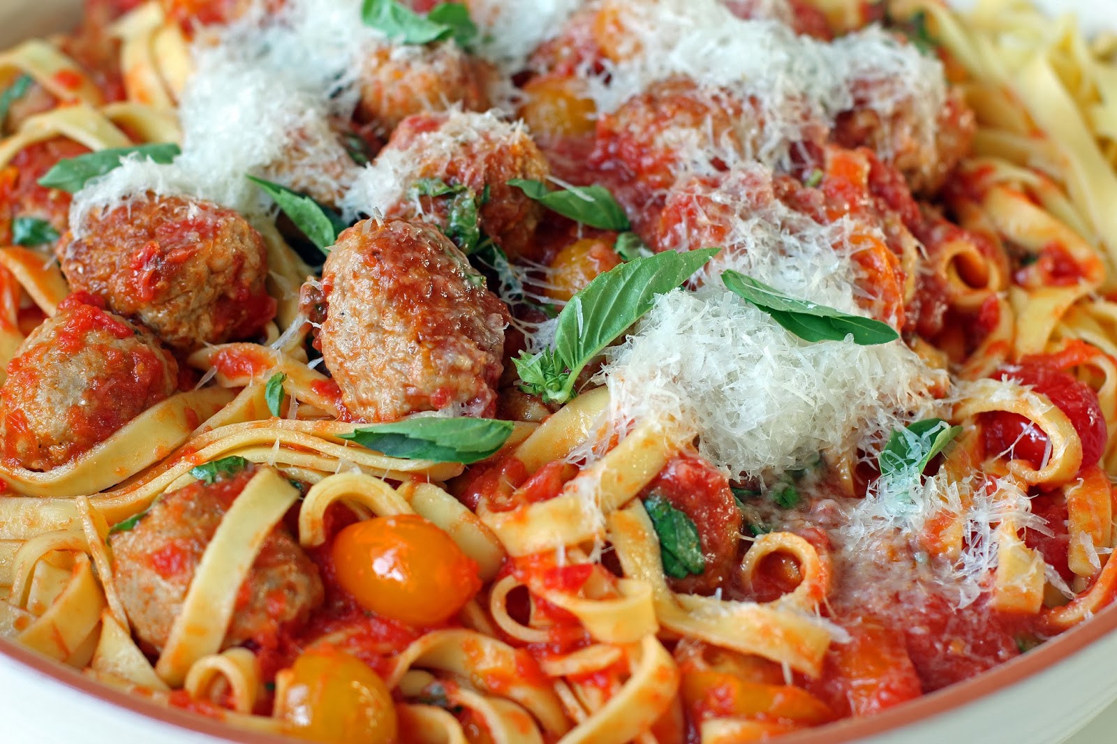 Milk and Honey: Tagliatelle with Cheat's Meatballs and Cherry Tomatoes