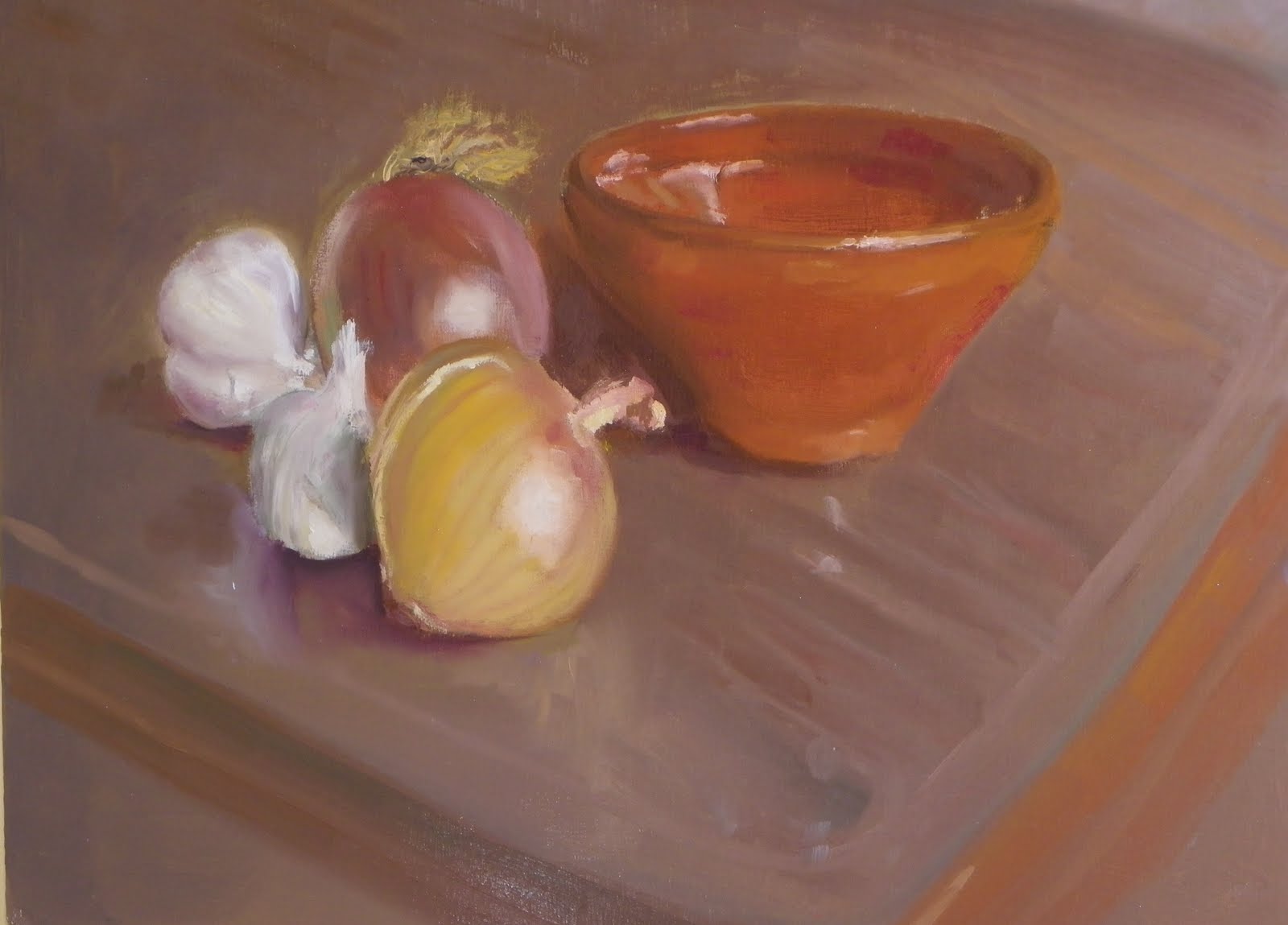 Retratista y Paisajista: Bodegón de cuenco con cebollas - 100€