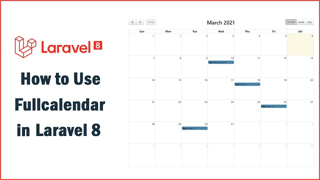 How To Implement Fullcalendar In Laravel 8 Using Ajax Webslesson