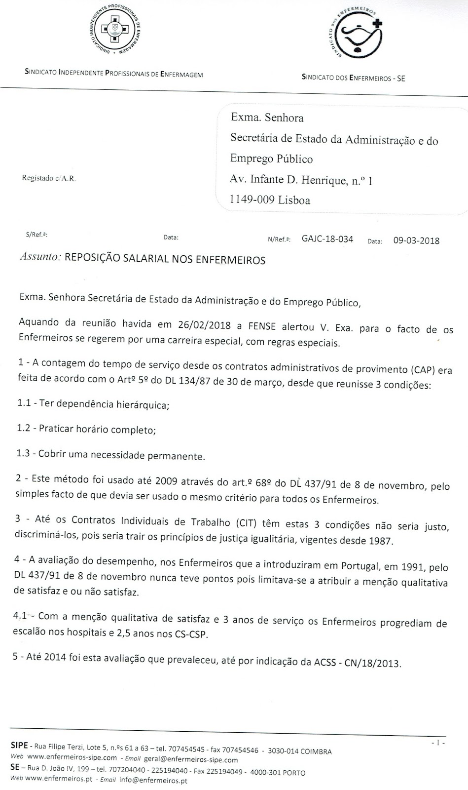 O Sindicalista: REPOSIÇÃO SALARIAL NOS ENFERMEIROS O Sindicalista: REPOSIÇÃO SALARIAL NOS ENFERMEIROS