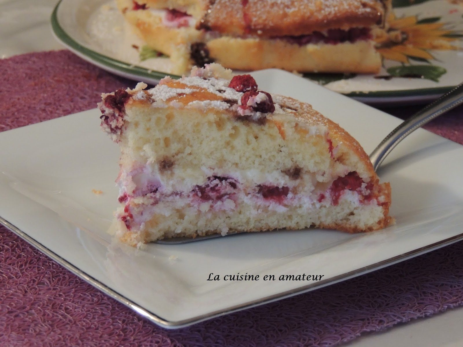 La cuisine en amateur de Maryline: Gâteau mascarpone framboise facile