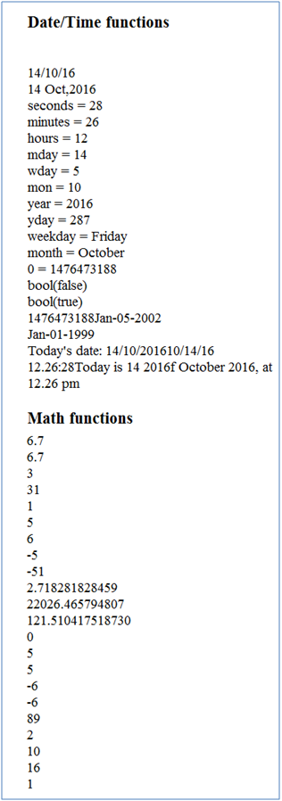 Write Php Script To Demonstrate Use Of Datetime Functions And Math Functions Dwpd Sem 5 4763