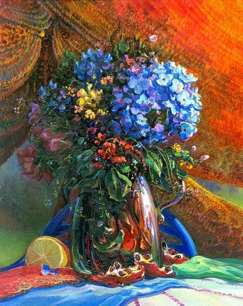Maher Art Gallery: SERGEY PANIN ANATOLEVICH.NATYURMORTY WITH FLOWERS