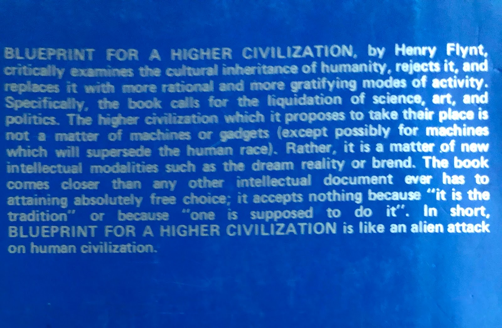 Artists' Books and Multiples: Henry Flynt | Blueprint for a Higher ...