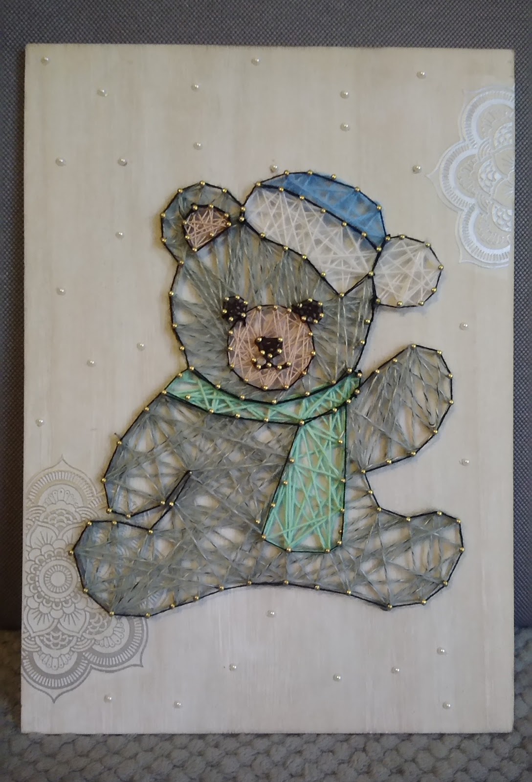 String art teddy bear czyli diy na Dzień Pluszowego Misia