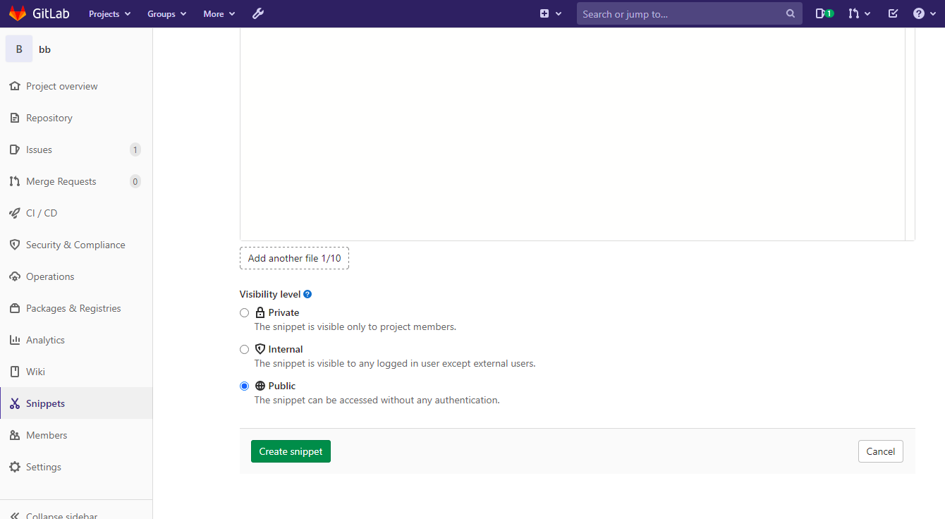 hawksnowlog: Gitlab の Snippets 機能を使ったみた