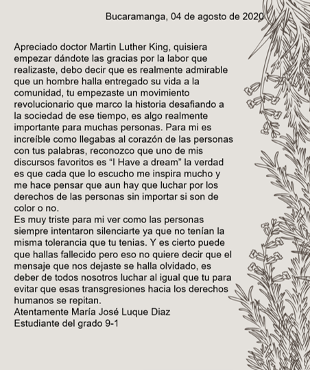 Carta a Martín Luther King.