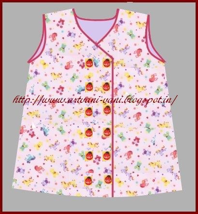 Vani's blog 1 : Double breasted A line frock- Variation 5