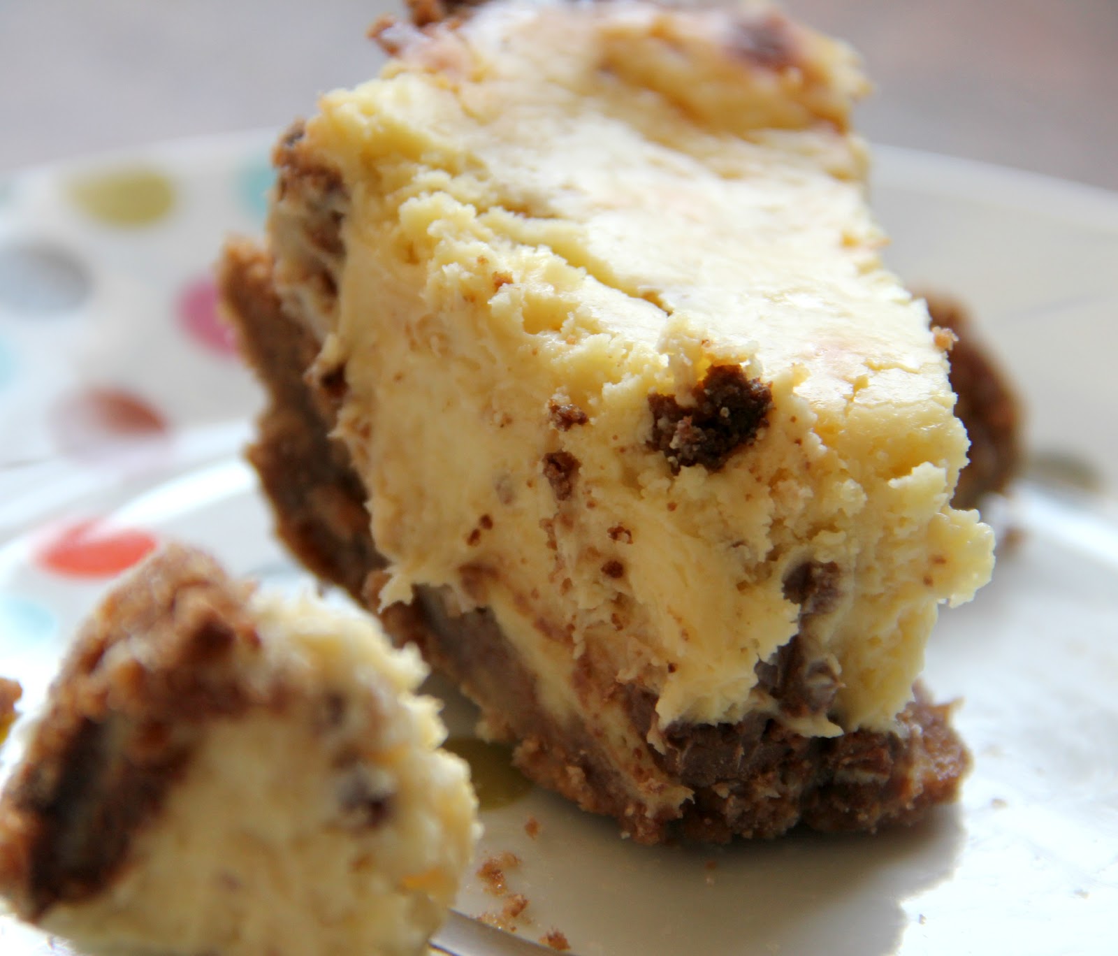 My Happy Place: Chocolate Chunk Cheesecake with Cookie Crust
