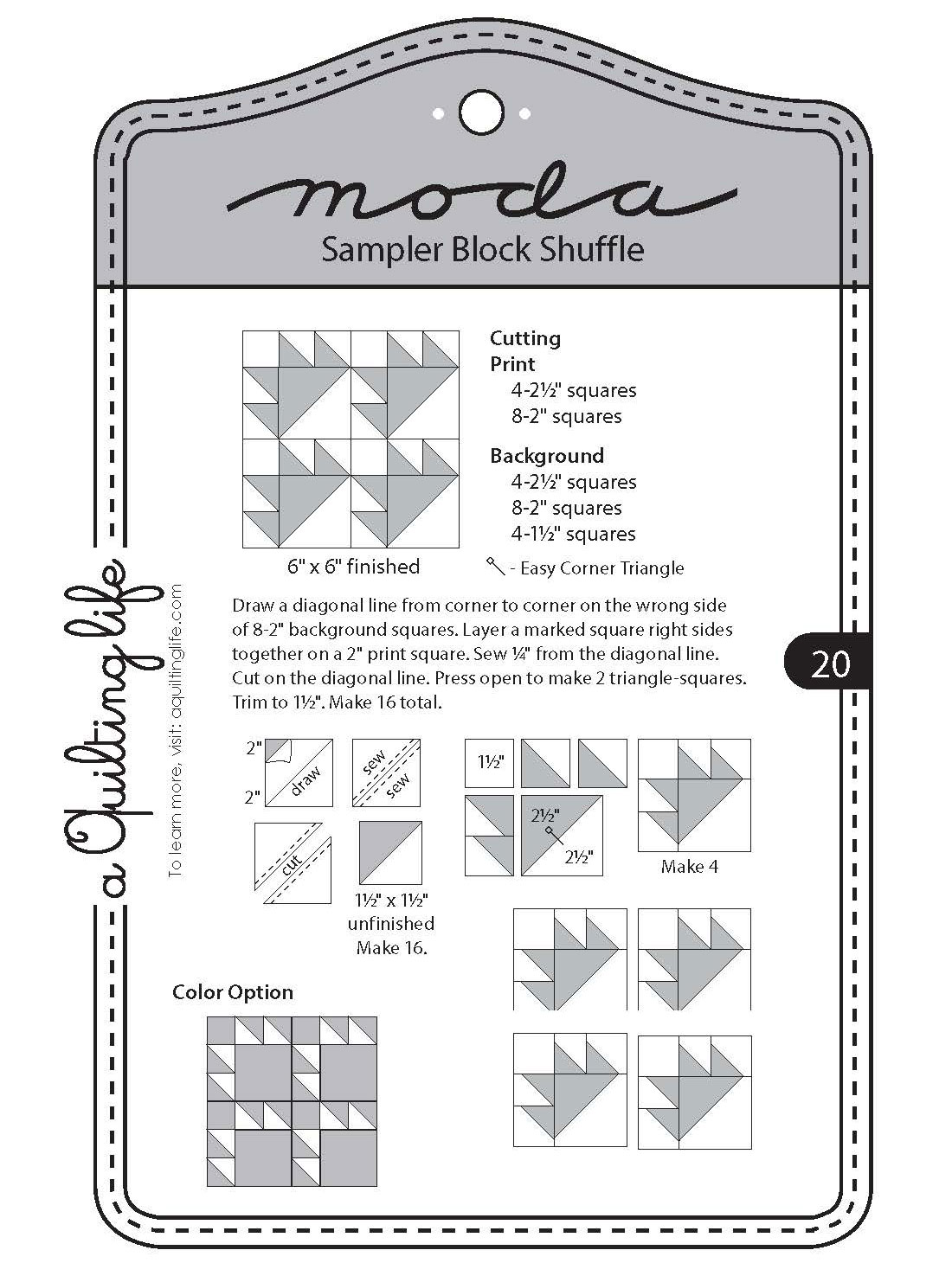 Quilters' Quarters: Moda Sampler Block Shuffle