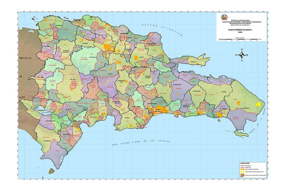 División territorial actual de la República Dominicana.