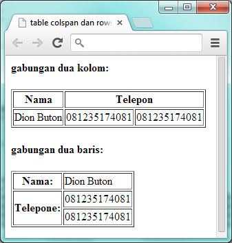 pelajaran anak Rpl: cara membuat tabel di HTML menggunakan atribut ...
