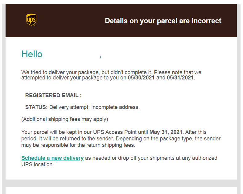 Metadata Consulting [dot] ca: UPS Phishing Email with subject ...