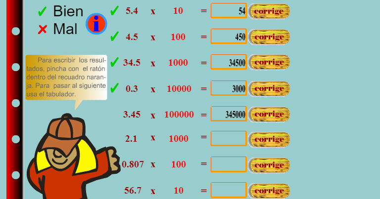 ¡A toda vela!: MULTIPLICAR DECIMALES x10, x100, x1000...