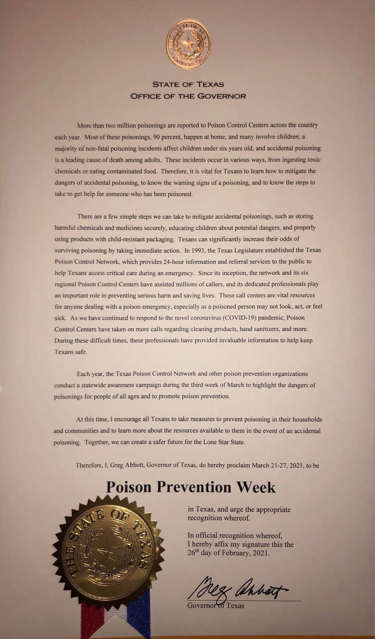 Texas Poison Center Network: Poison Prevention Week 2021: Prepare ...